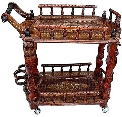 craftatoz Wooden Food & Room Serving Trolley Wine Trolley, Service ...