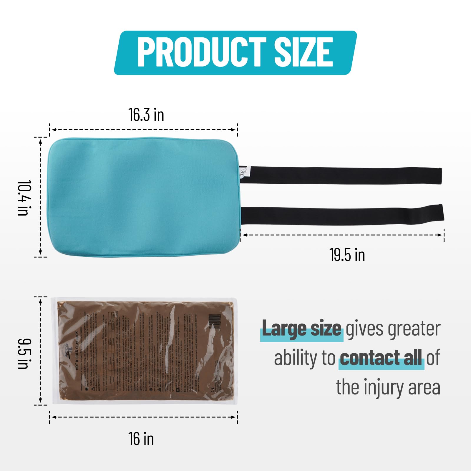 MOTMAX Reusable Clay Ice Pack 9.5"x16", Hot Cold Pack with Removable ...