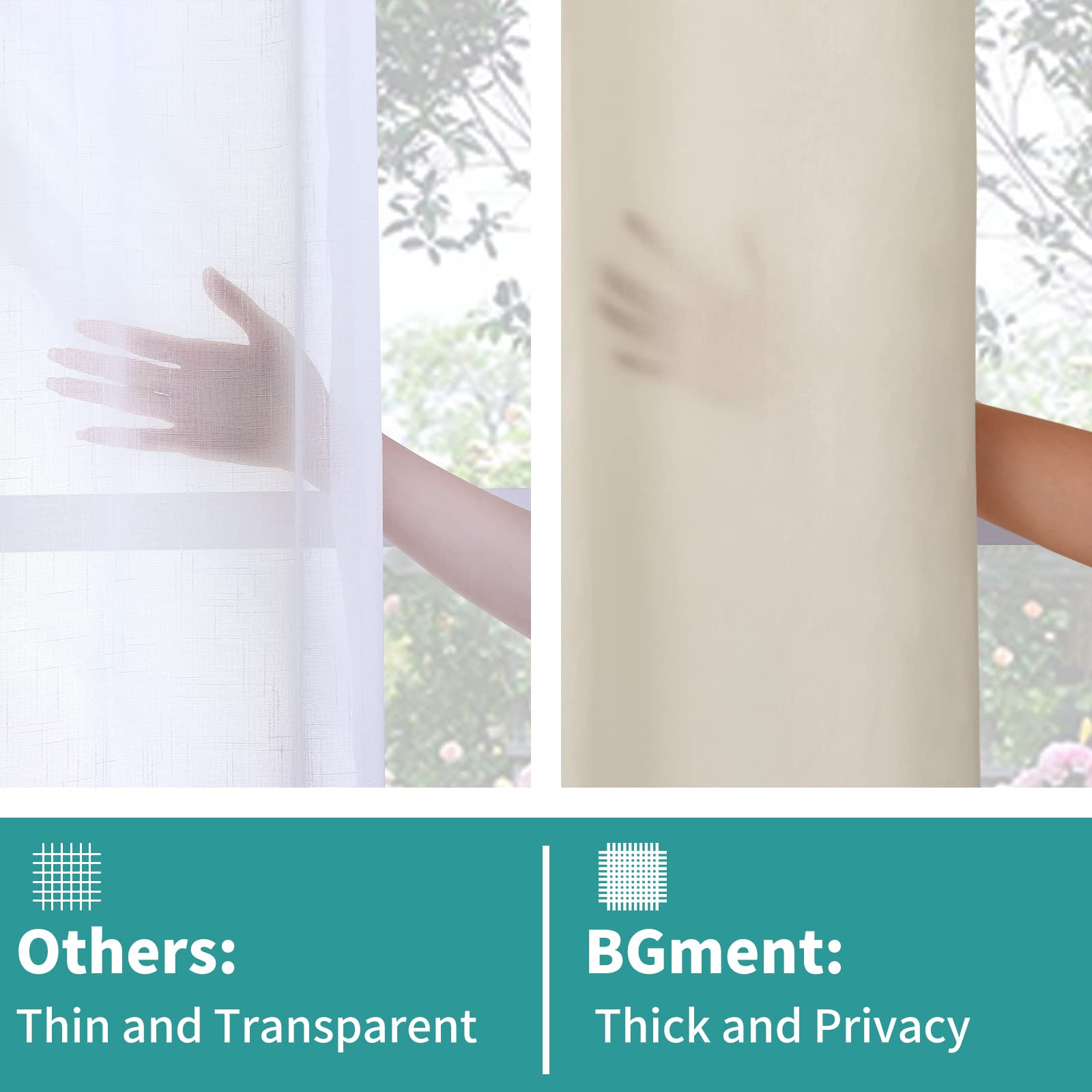 Snapklik.com : BGment Silk Sheen Semi Sheer Curtains 108 Inch Length ...