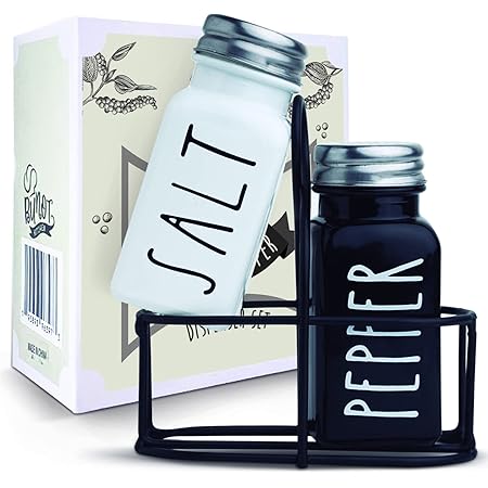 Amazon.com: Salt and Pepper Shaker Set with Rack: Home & Kitchen