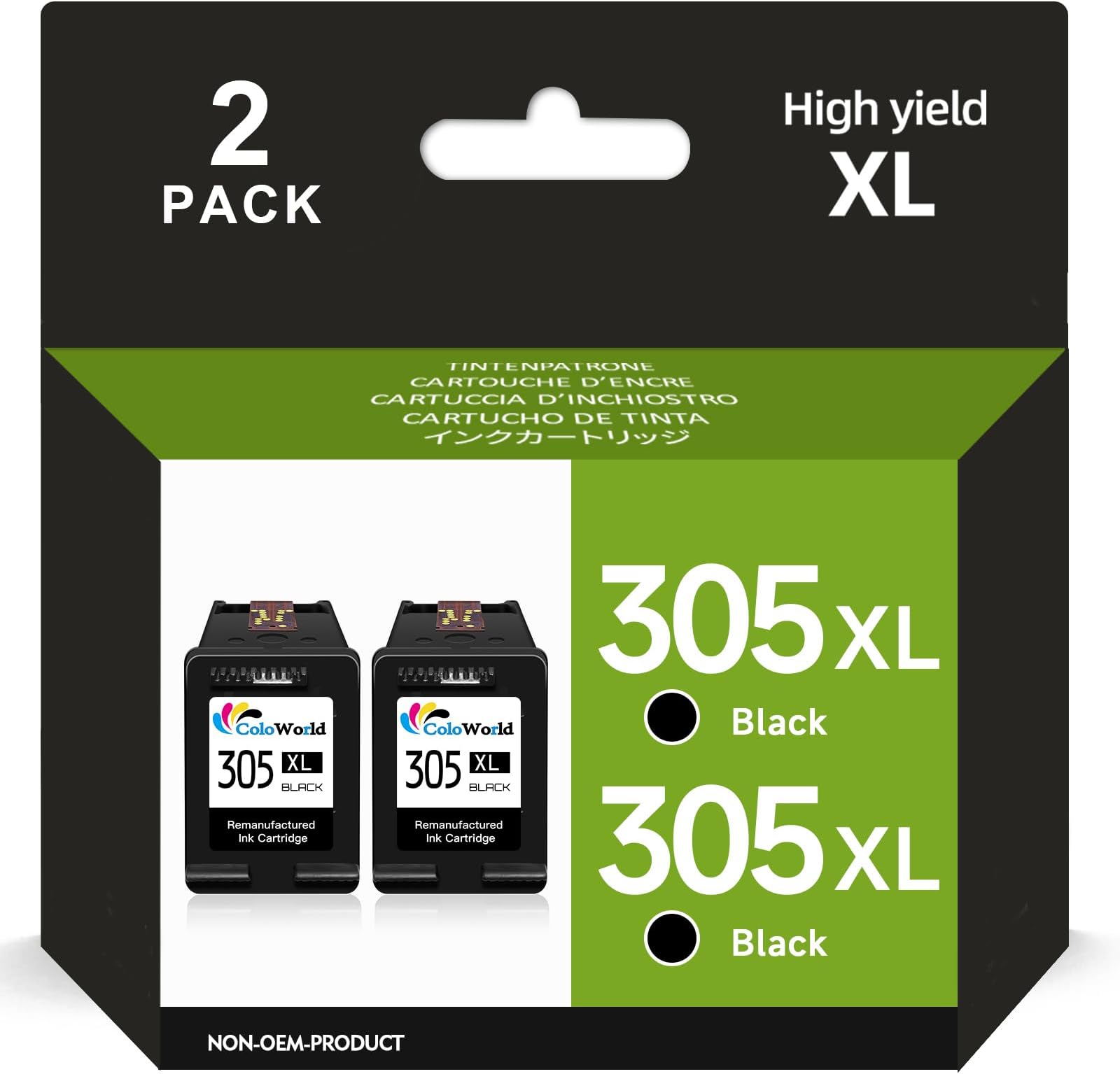 305 XL Cartridges,305 Printer Cartridges Black Compatible with HP 305 ...