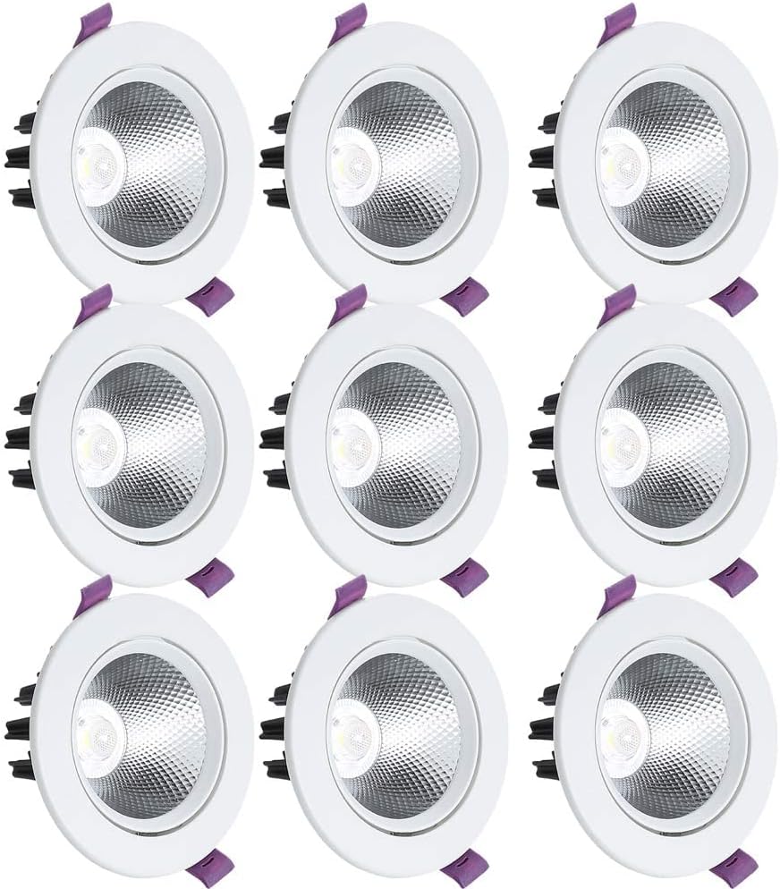 ZALORD 9 Pack Corridor Ceiling LED Recessed Lighting 3W,5W,12W,18W ...