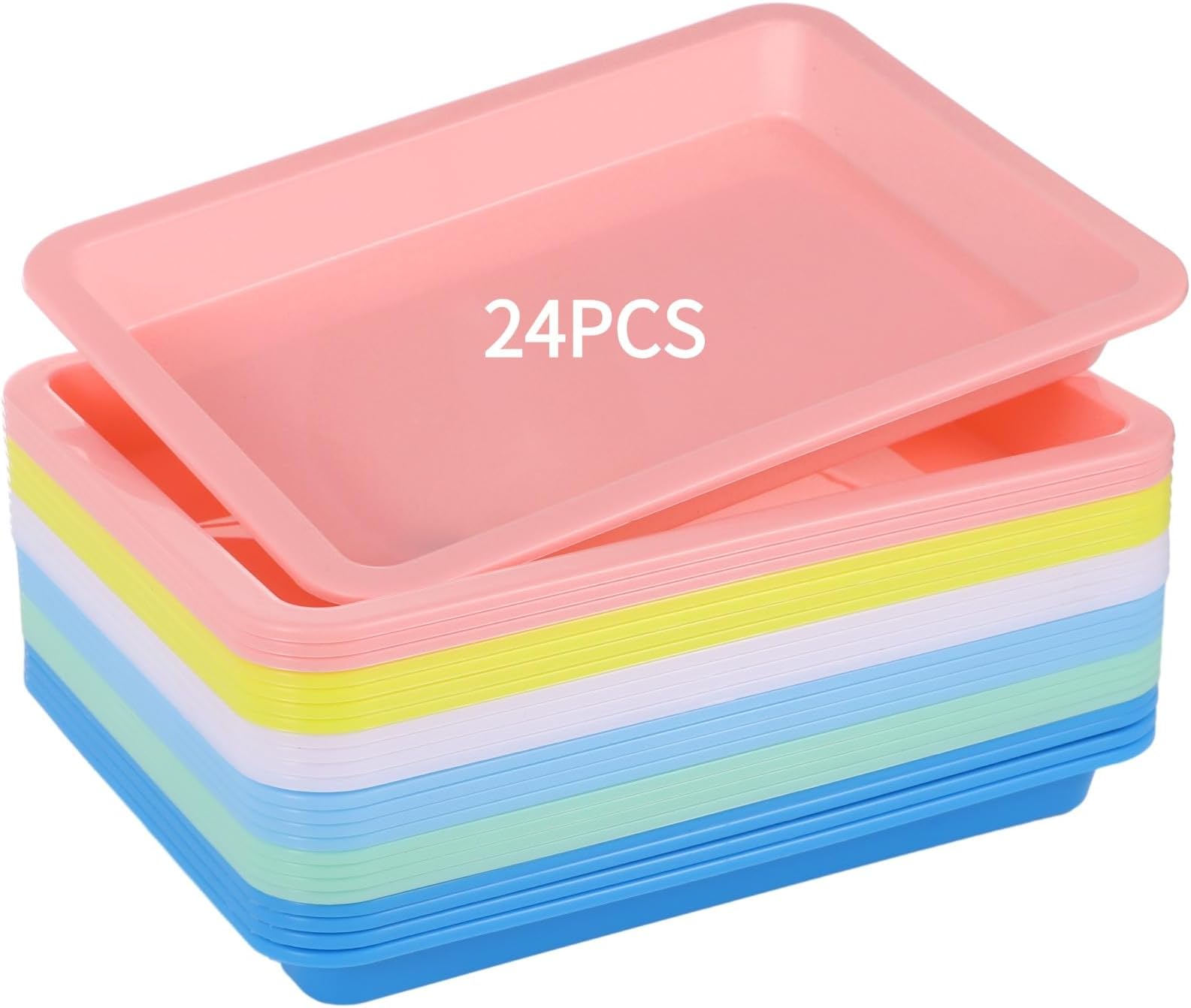 Amazon.com: Plastic Art Trays for Classroom 24 PCS - Activity Craft ...