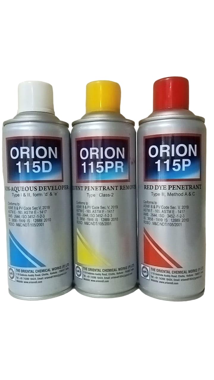 Dye penetrant test (DPT) ORION 115 VISIBLE DYE PENETRANT INSPECTION ...