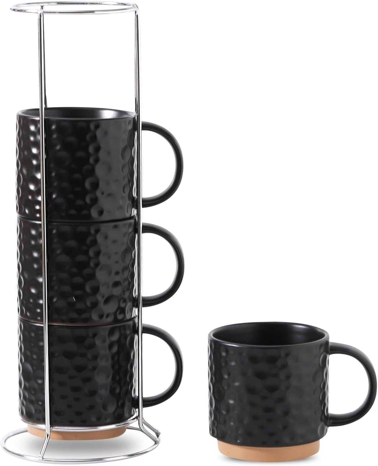 Amazon.com: Nihow Ceramic Coffee Mug Set of 4, 16OZ Stackable Coffee ...