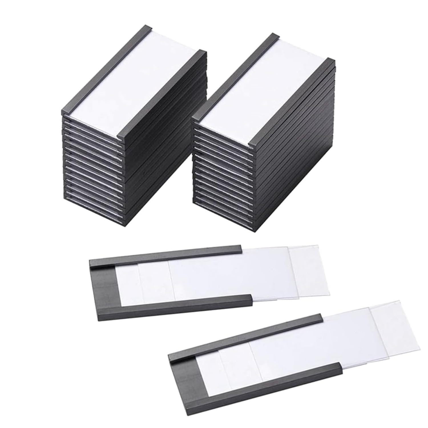 WEZCHUGHAOL 50 Pcs Magnetic Label Holders, Magnetic Name Tags Holder ...