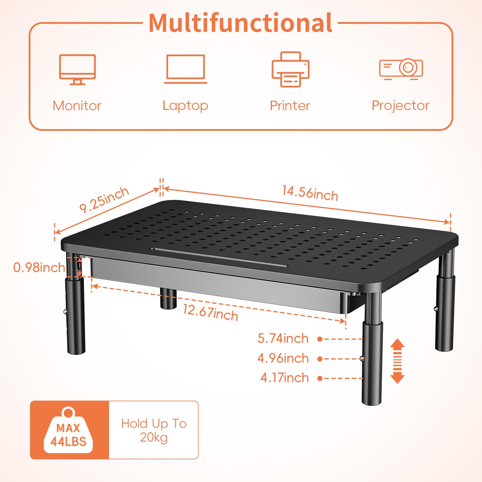 Snapklik.com : UPGRAVITY 2 Pack Monitor Stand Riser For Desk, Height ...