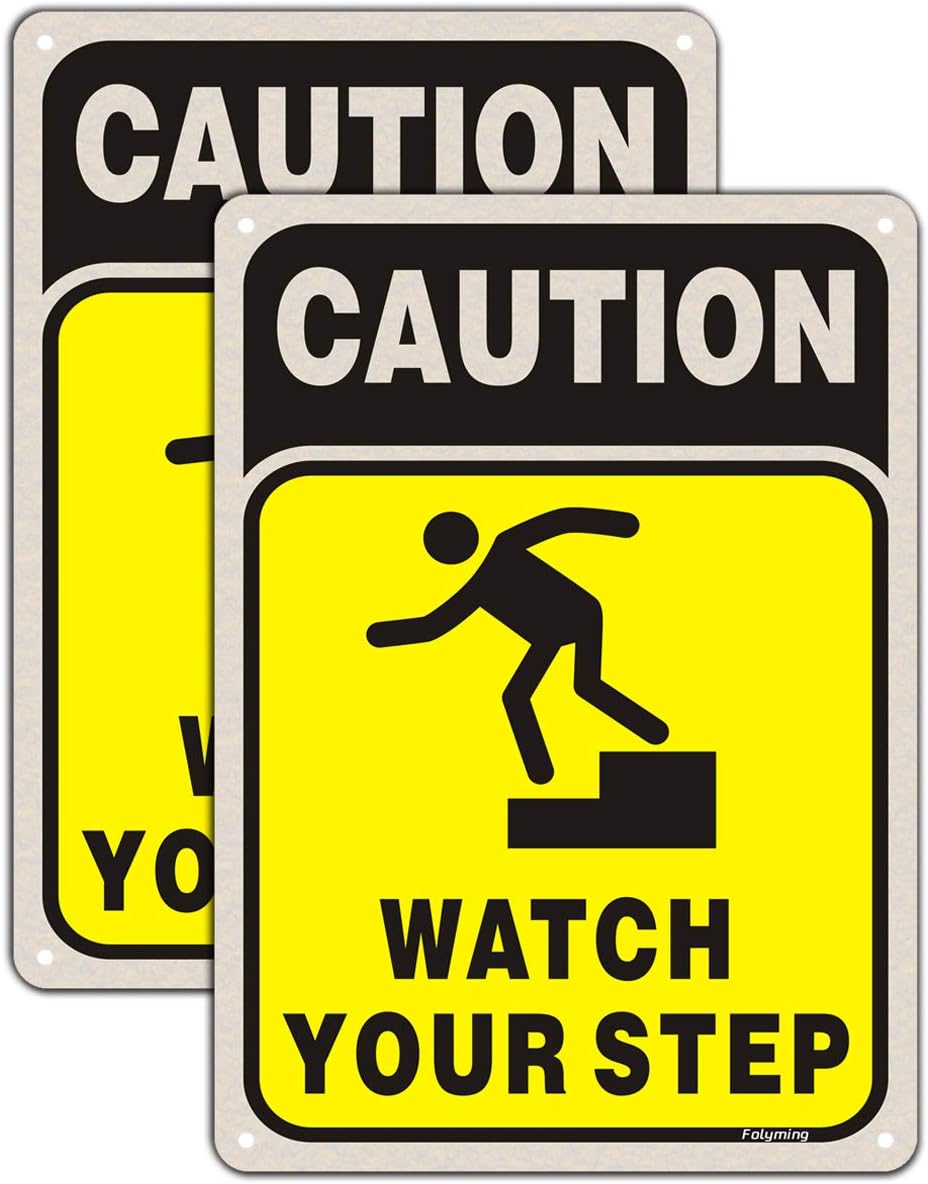 Amazon.com: 2 Pack Caution Watch Your Step Sign Safety Sign 10 x 7 ...
