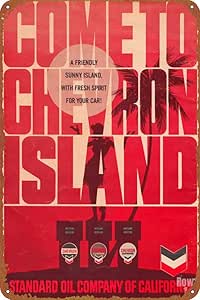 Amazon.com: 1969 Vintage Chevron Gas Station Advertisement Metal Sign ...