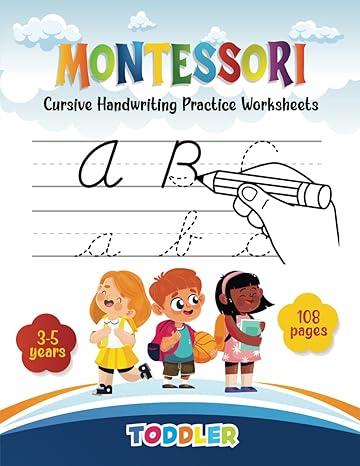 Amazon.com: Montessori Activity Book For Preschool Cursive Handwriting ...