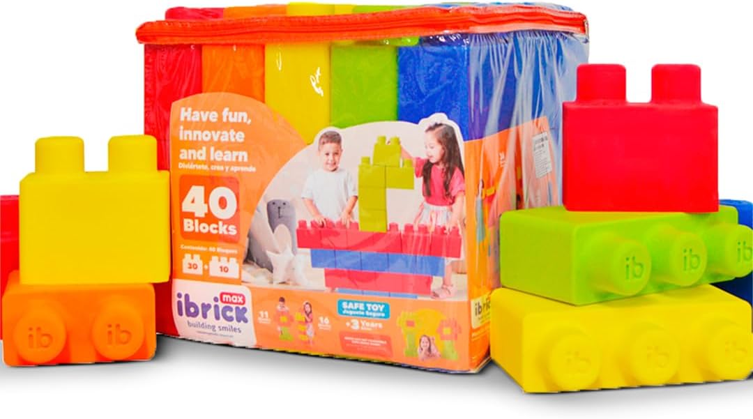 Amazon.com: IBRICK Foam Building Blocks | Large Size | 40-Piece Set (30 ...