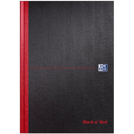 Oxford Black n' Red Single Cash Ruled Casebound A5 Notebook, 192 Pages ...