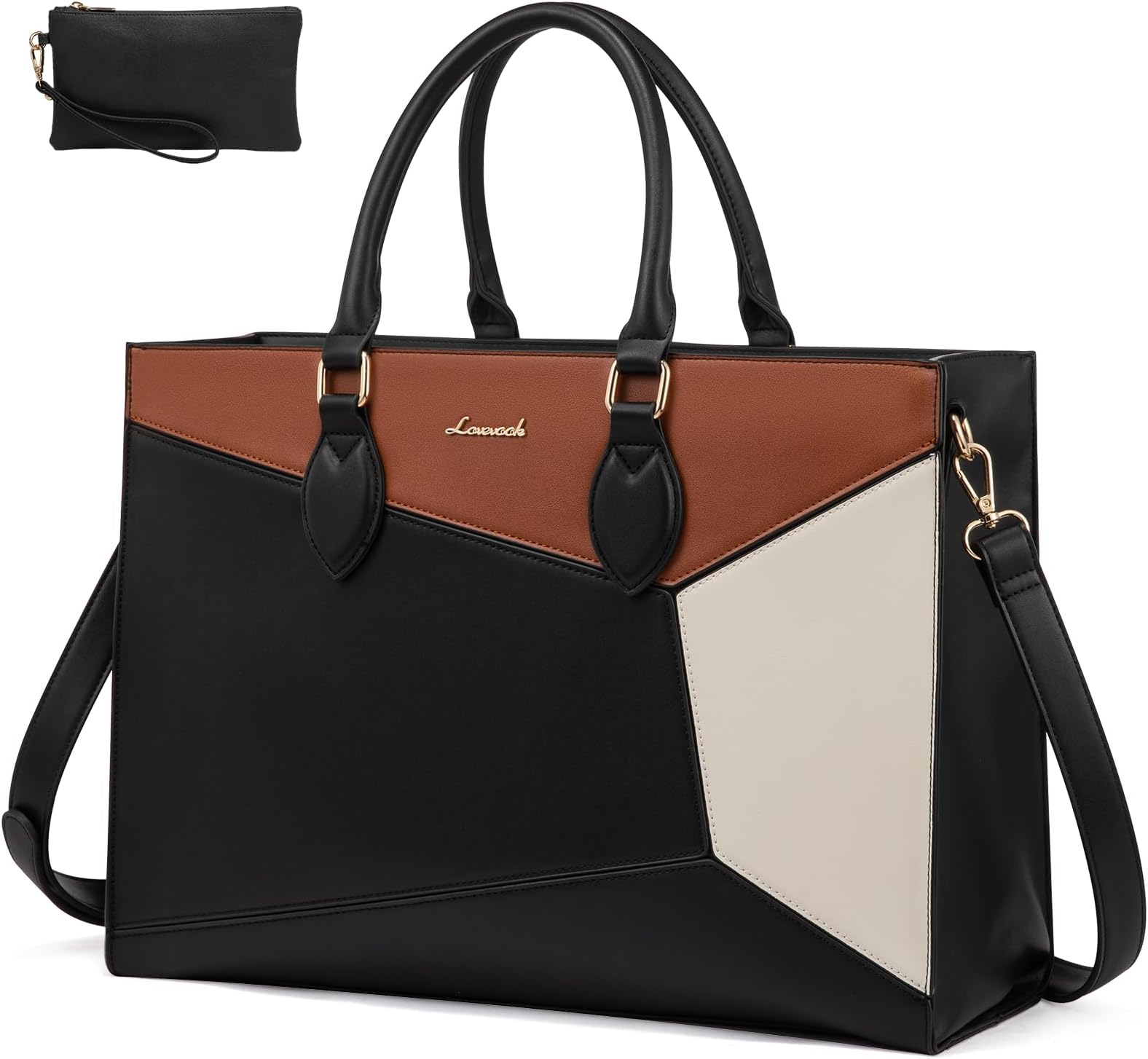 Amazon.com: LOVEVOOK Laptop Tote Bag for Women, Leather Business Office ...