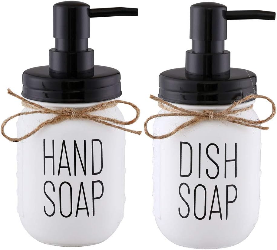 Amazon.com: Elwiya Mason Jar Hand Soap Dispenser and Dish Soap ...