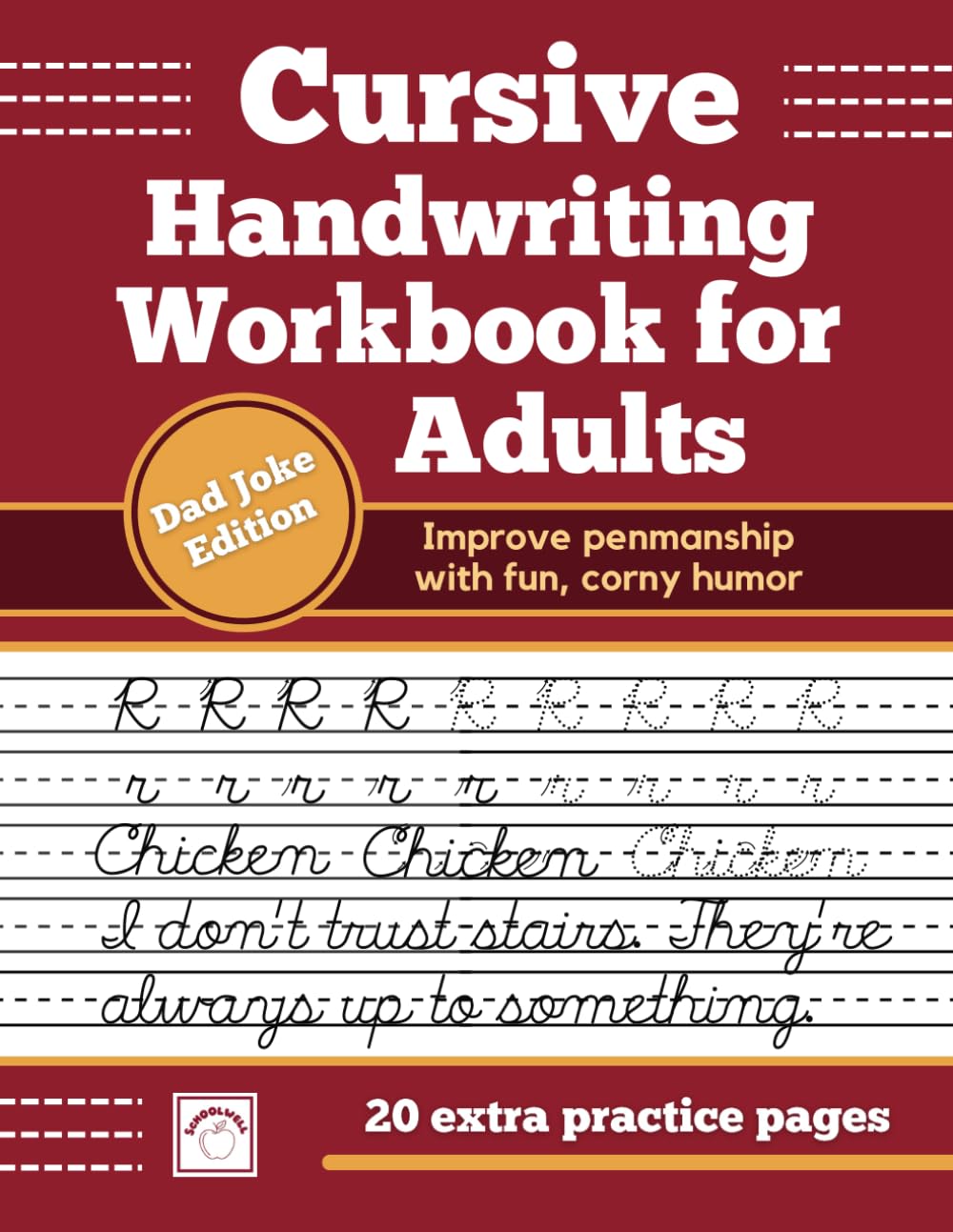 Cursive Handwriting Workbook for Adults - Dad Joke Edition: Improve ...