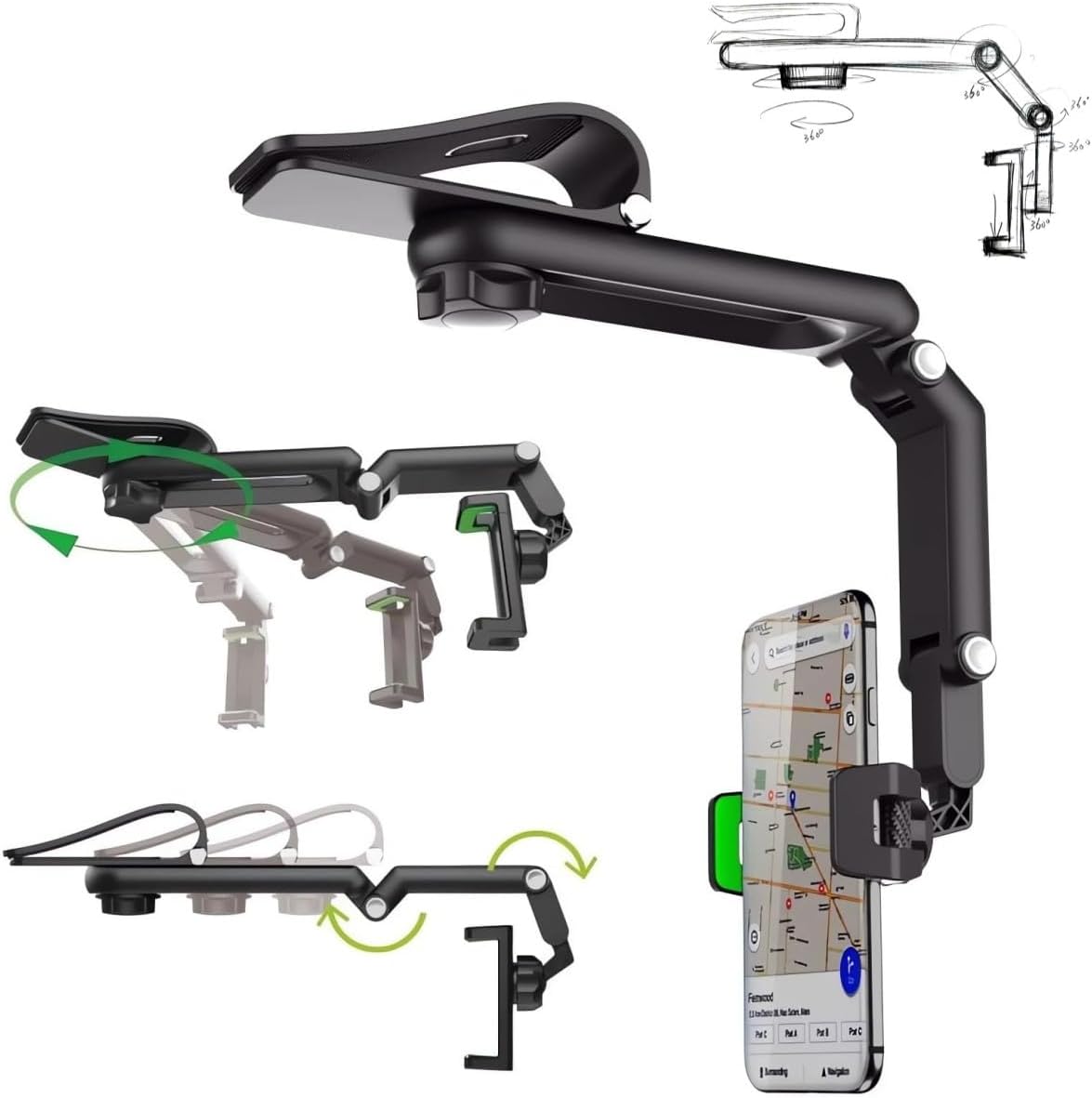 Amazon.com: 2024 Rotatable and Retractable Car Phone Holder ...