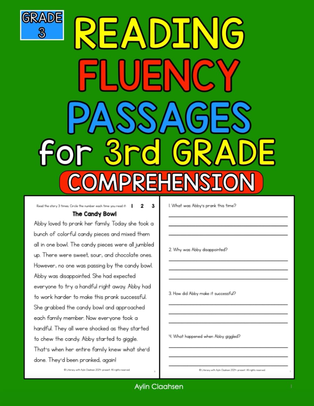 Amazon.com: 3rd Grade Fluency Passages with Comprehension Questions ...