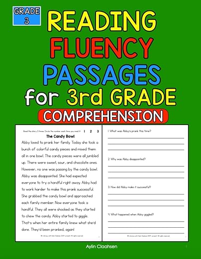 Amazon.com: 3rd Grade Fluency Passages with Comprehension Questions ...