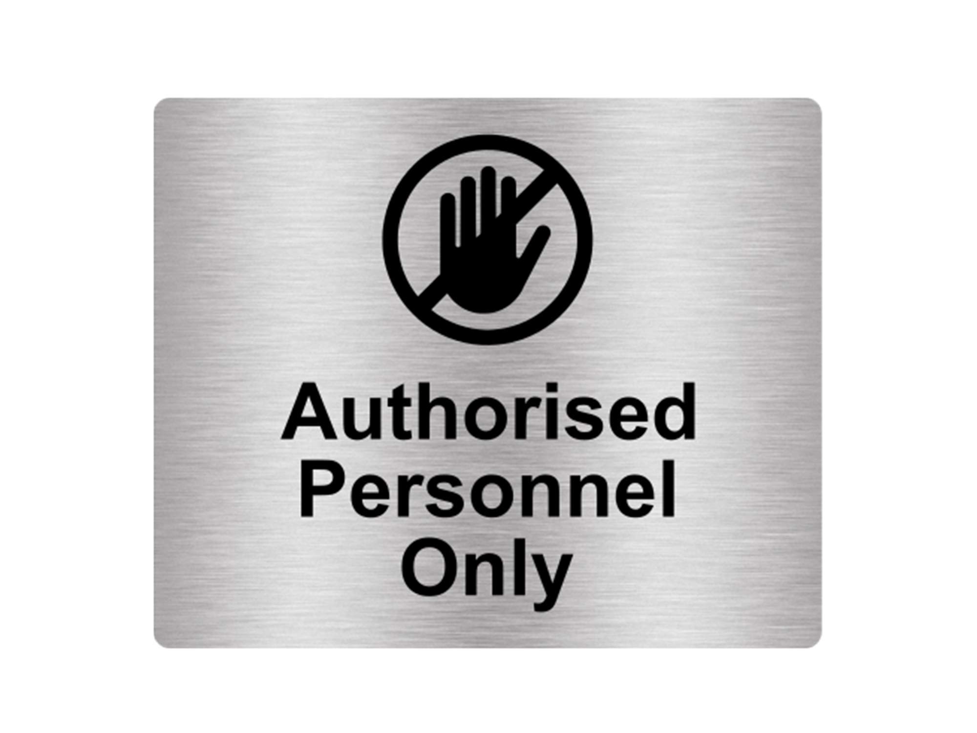 Authorised Personnel Only Sign | Adhesive Sticker Notice | Metallic ...