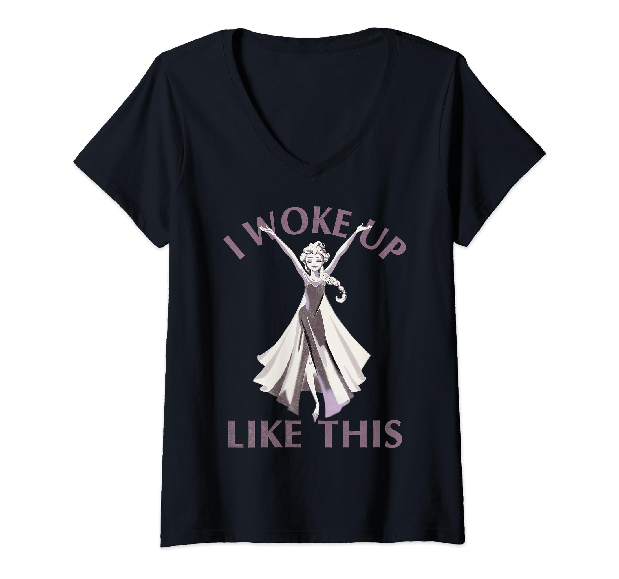Amazon.com: Womens Disney Frozen Elsa I Woke Up Like This V-Neck T ...