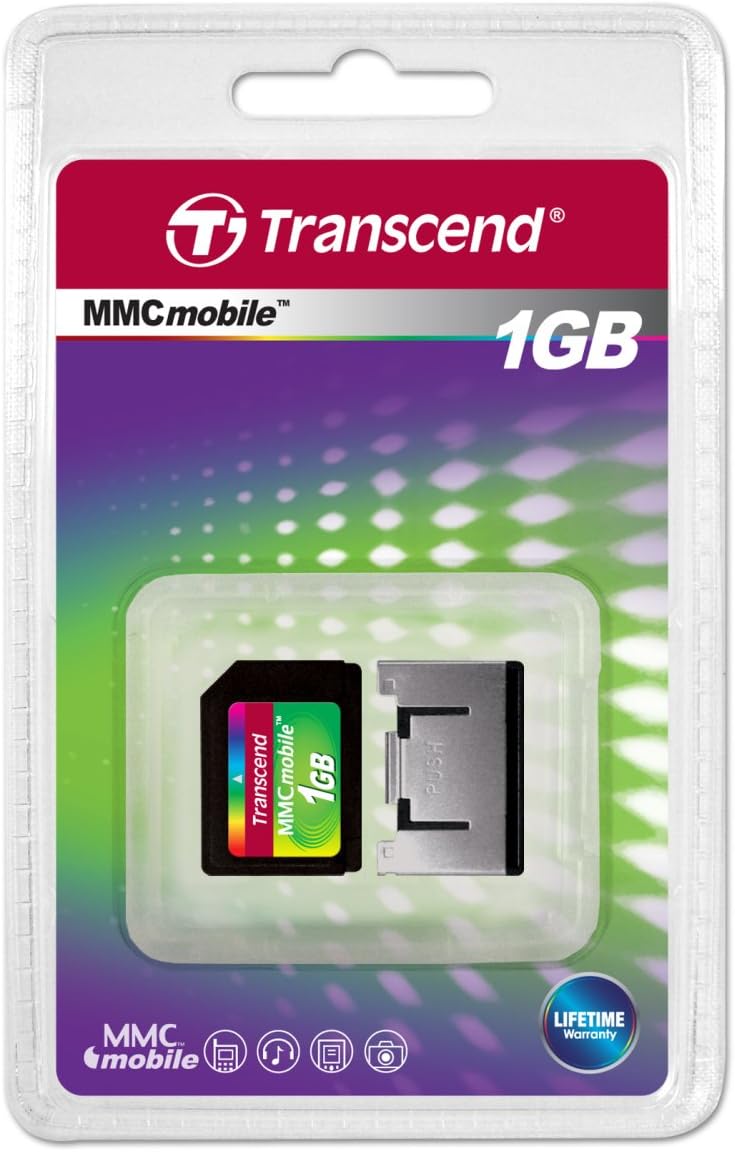 Transcend - MMC Mobile 1GB - Dual Voltage Multimedia Card (TS1GRMMC4 ...