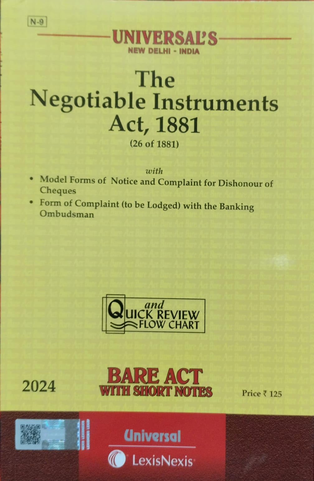 Buy Negotiable Instruments Act,1881, Edition 2024, Bare Act, Up-To-Date. Book Online at Low ...