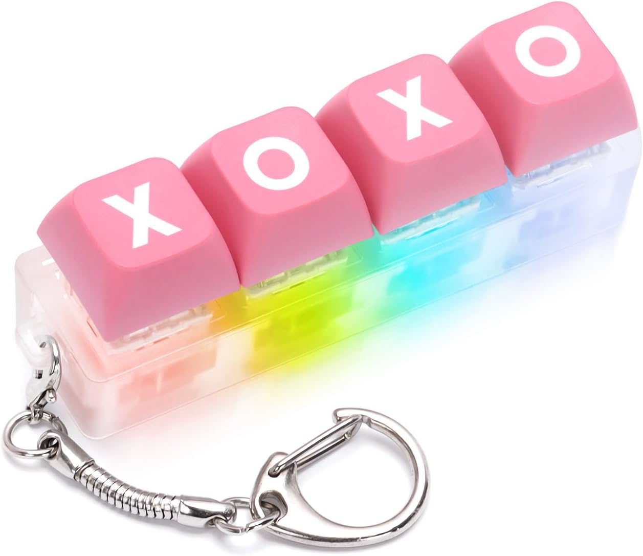 Keyboard Fidget Toys Adults with LED Light 4 Keys, Keychain Fidget Game ...