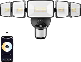 Onforu 55W Smart LED Security Lights Motion Sensor Outdoor 5 Heads, 340 ...