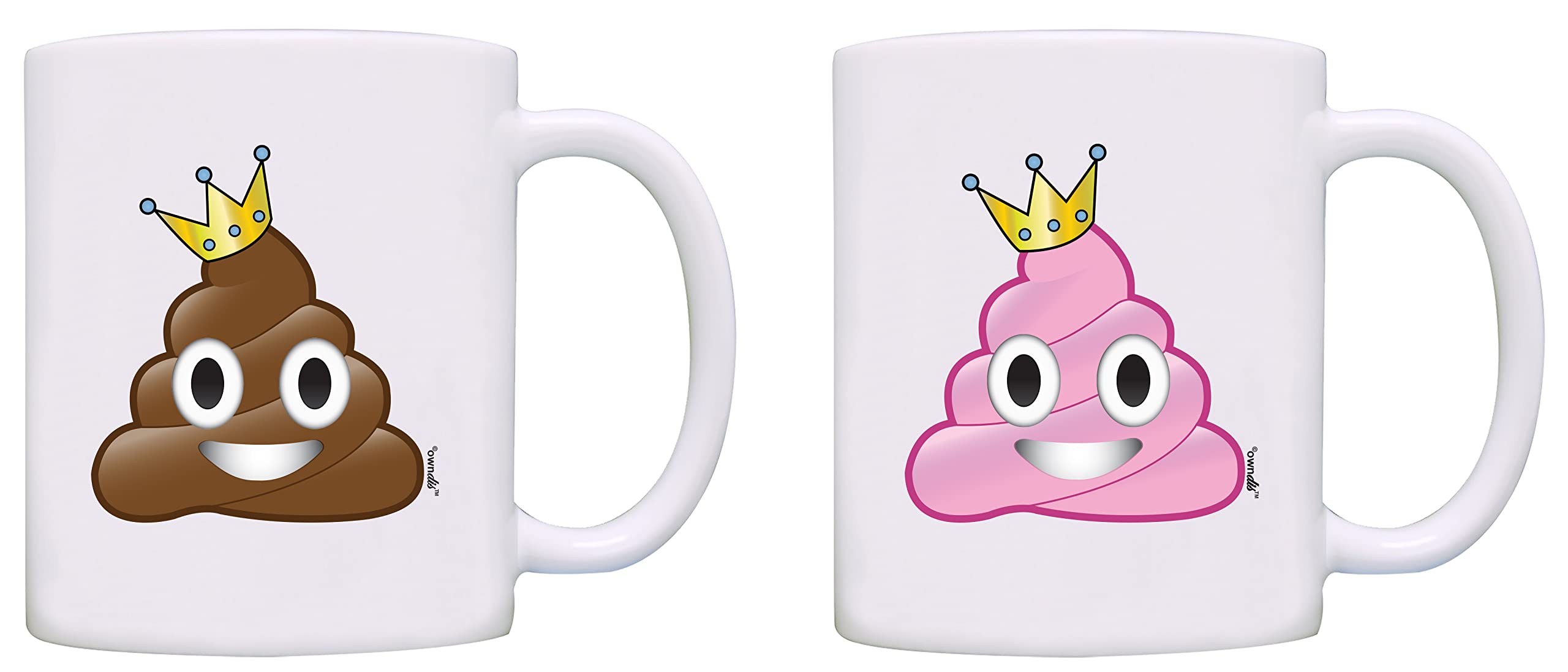 Amazon.com: Mug KING & QUEEN of Poo Poop Emoticon 2 Coffee Mugs-0085 ...
