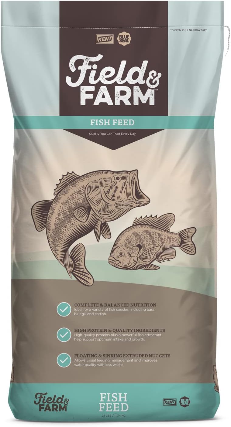 Amazon.com: KENT Field and Farm Fish Feed, Pond Stocker 32, High ...