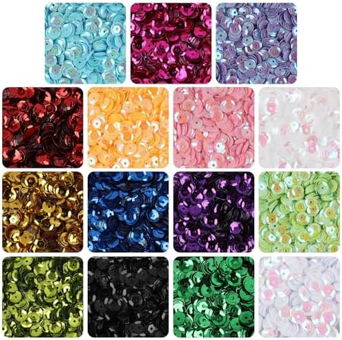 Amazon.com: DIYASY 8MM Bulk Loose Sequins, 24 Colors 10800 Pcs Round ...