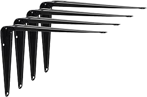 Neptune Black London Style Metal Steel Shelf Wall Brackets 200mm x ...