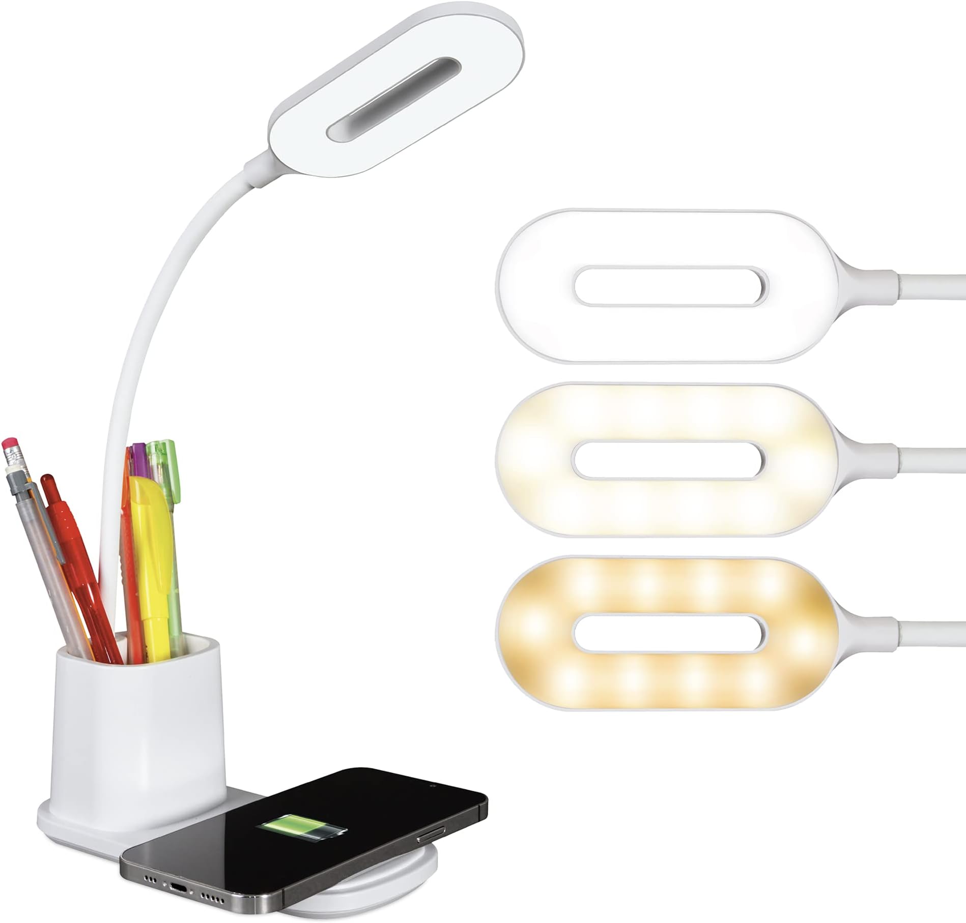 OttLite Good Housekeeping Circular LED Desk Lamp with Wireless Charging ...