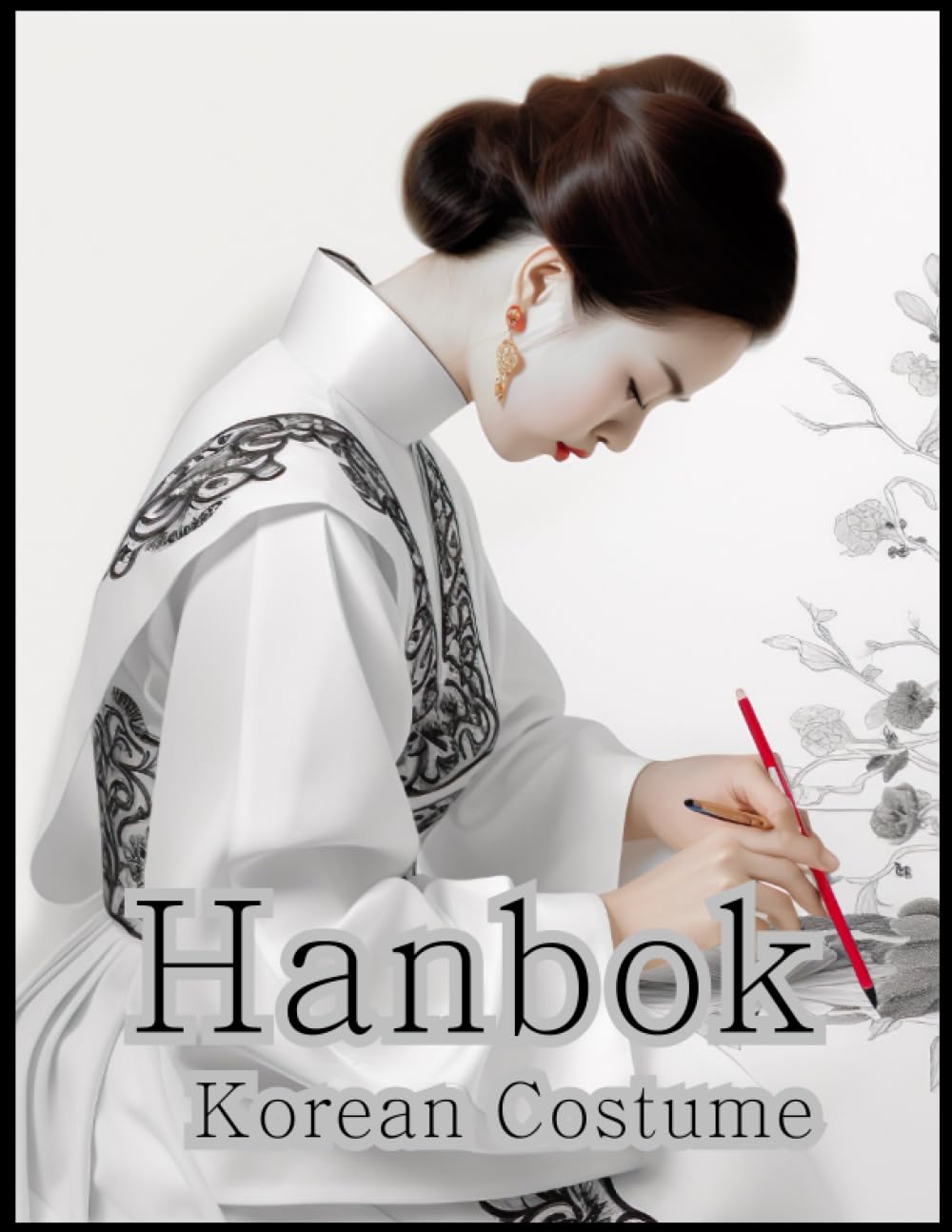 Hanbok Korean Costume: Korean Women in Traditional Hanbok Coloring Book ...