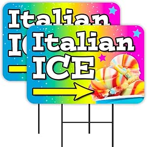 Amazon.com : Vista Products Italian Ice 2 Pack Double-Sided Yard Signs ...