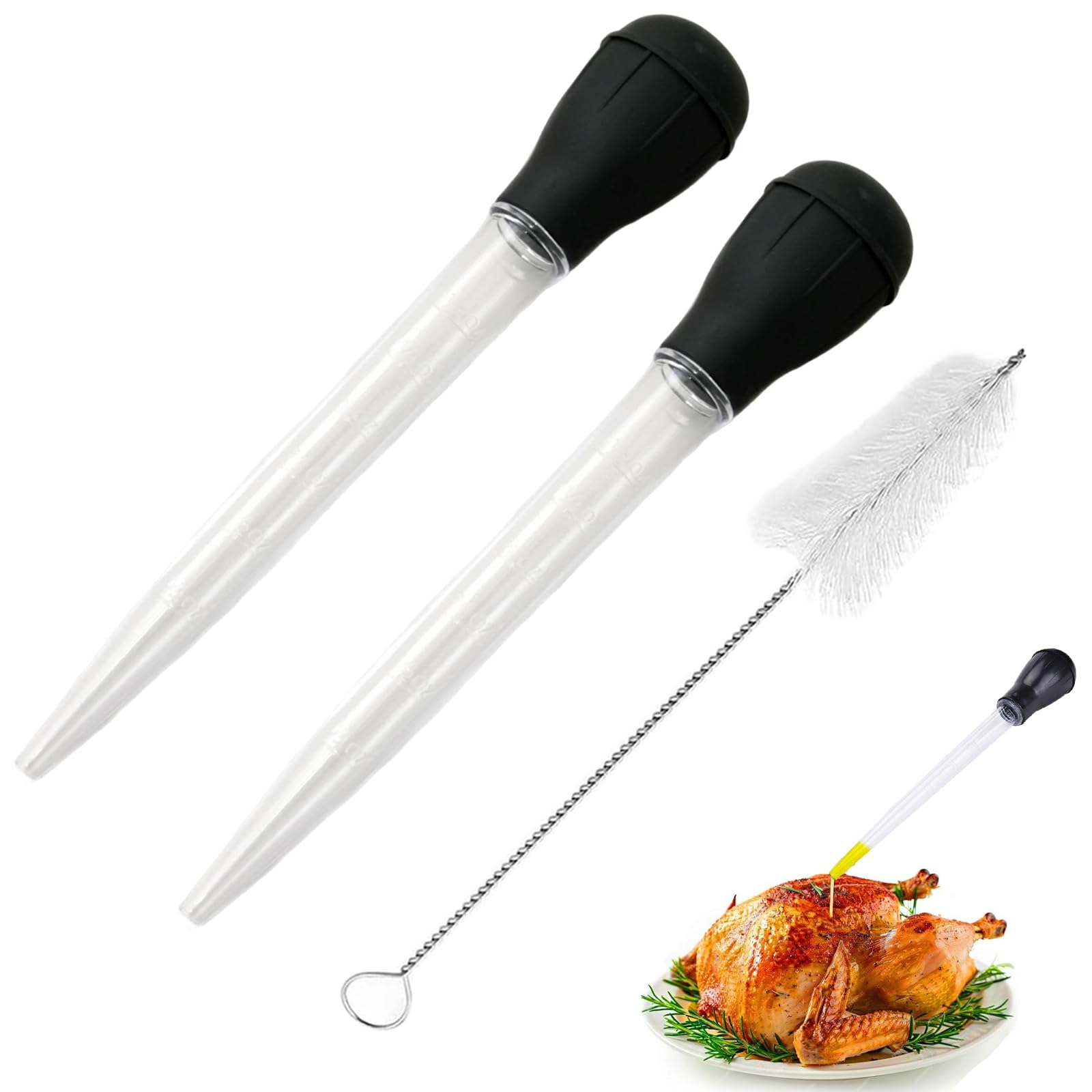 Turkey Baster, Baster, 2 Pcs Heat-Resistant Turkey Baster Large with ...