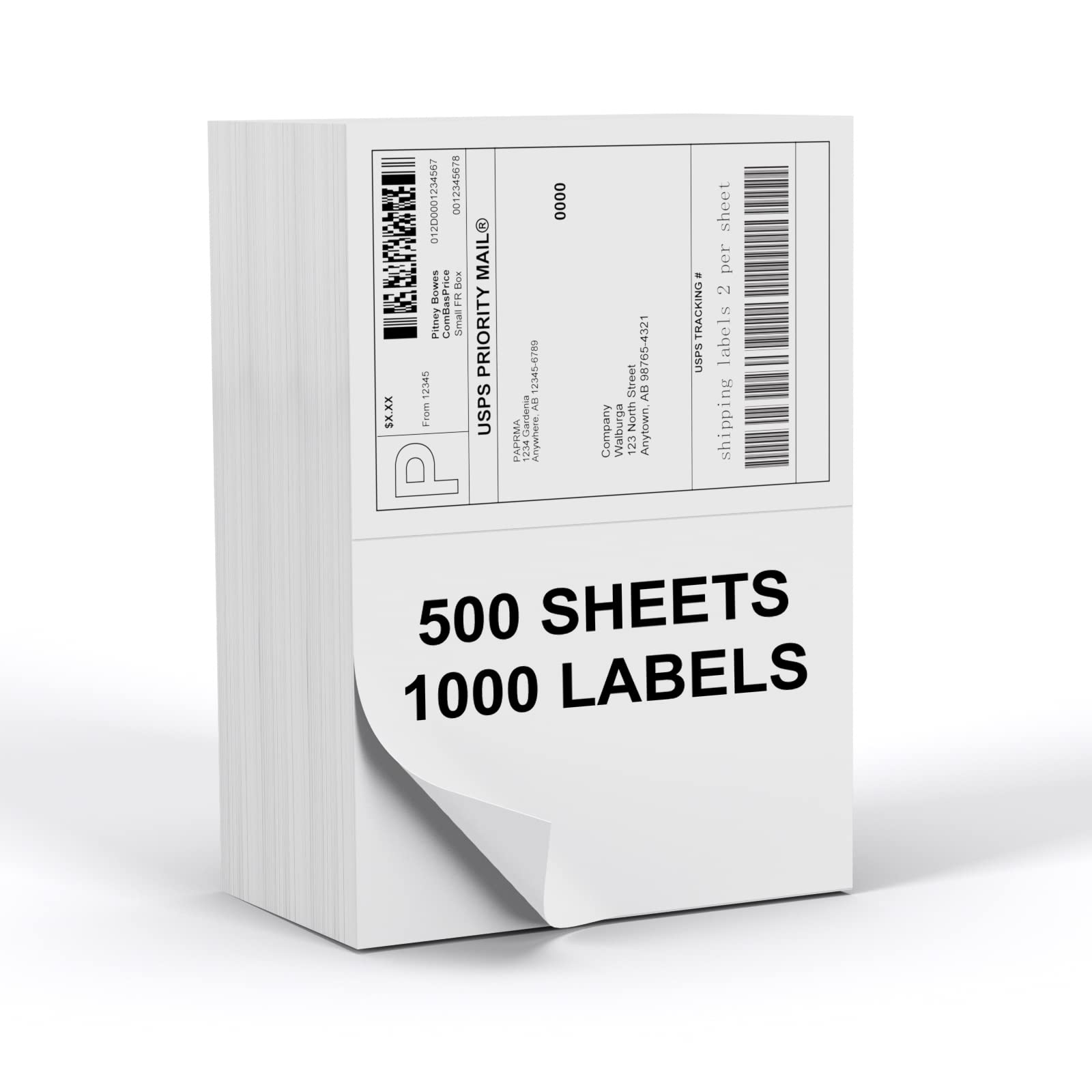Buy 8 5 X 5 5 Shipping Labels 1000 Labels PAPRMA Half Sheet Shipping
