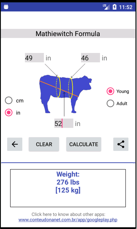 Cattle Weight - Calculator - App on Amazon Appstore