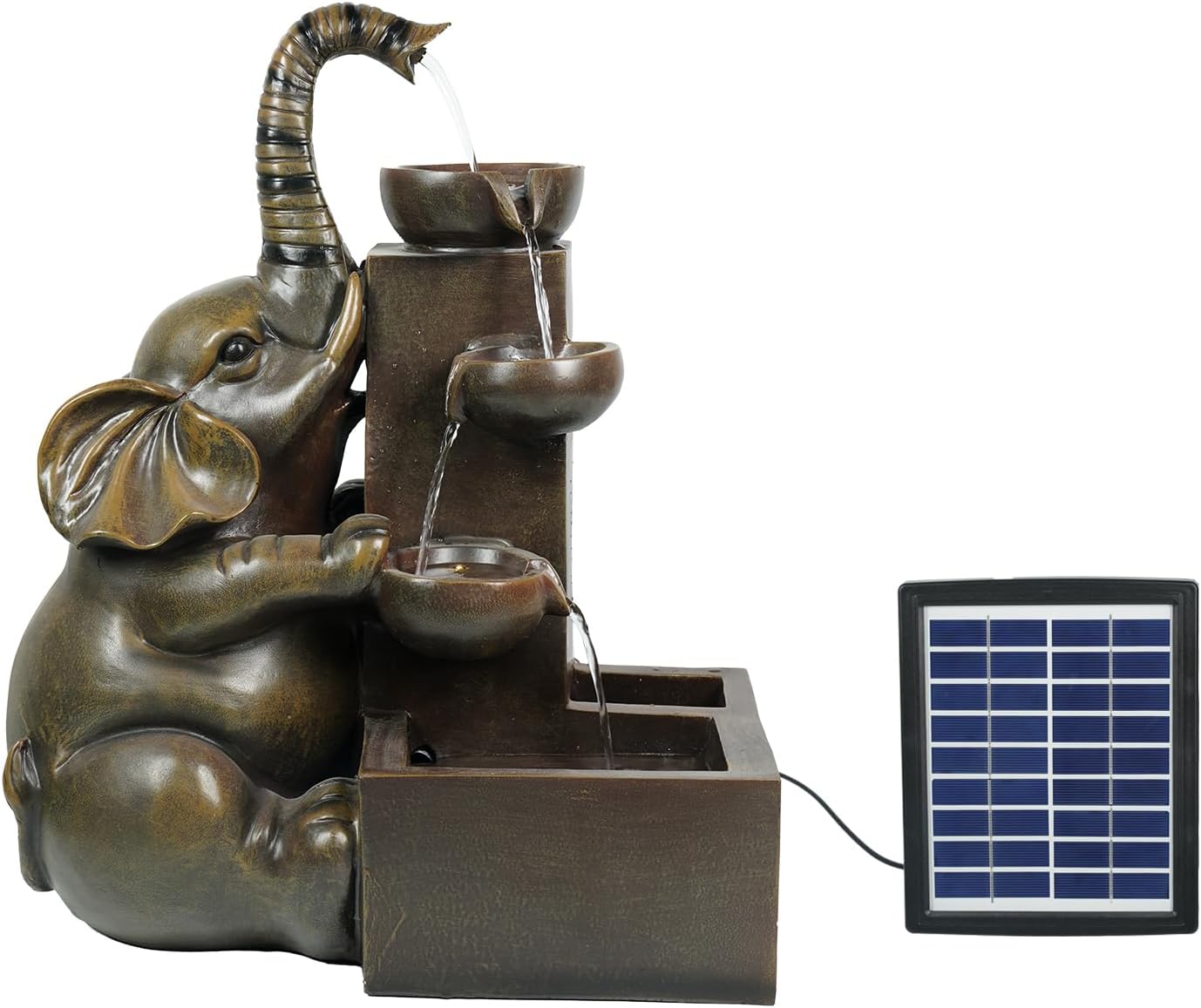 Amazon.com: XBrand 36.2'' Solar Water Fountain, 2-Tier, Grey Resin ...