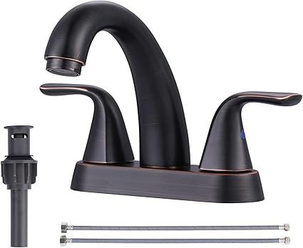 Aleasha Modern 4 inch Centerset Oil Rubbed Bronze Bathroom Sink Faucet ...