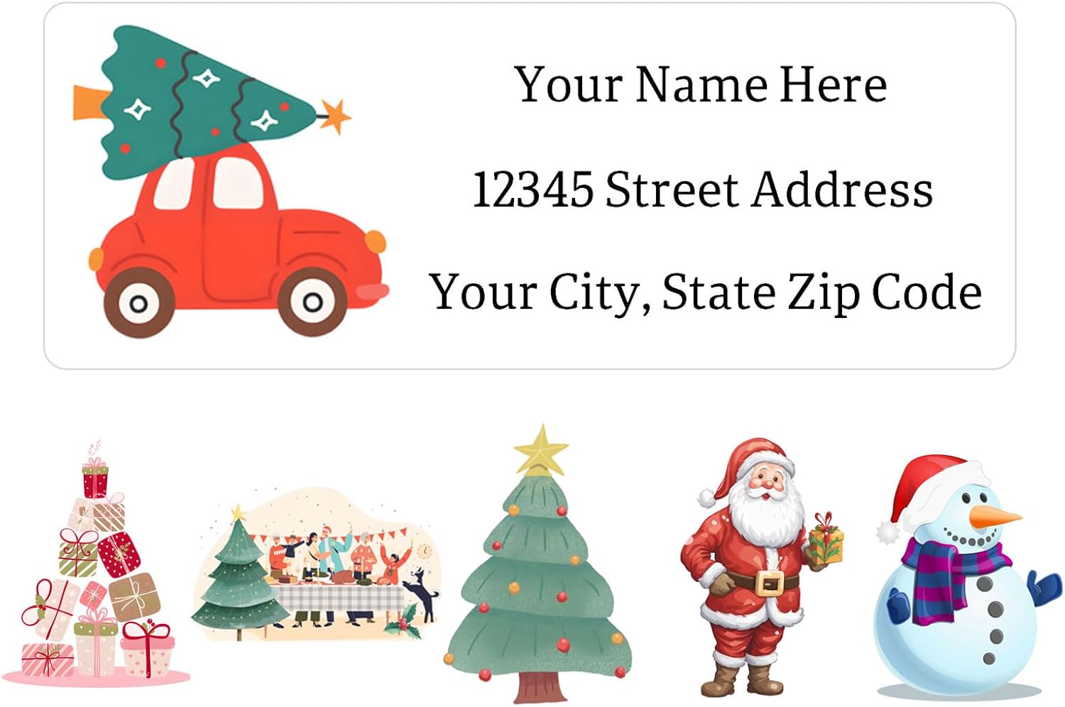 Amazon.com : Christmas Personalized Address Labels - Return Stickers ...