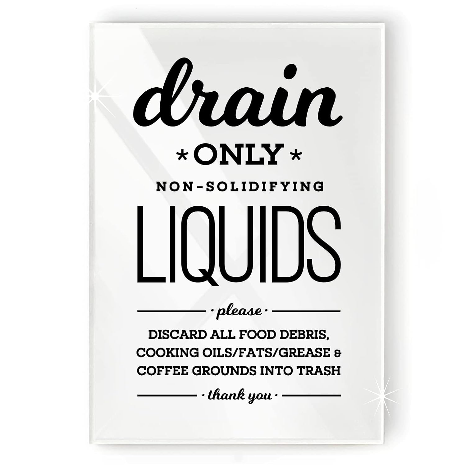 Amazon.com: 4x6 Inch Drain Only Non-Solidifying Liquids Designer Sign ...