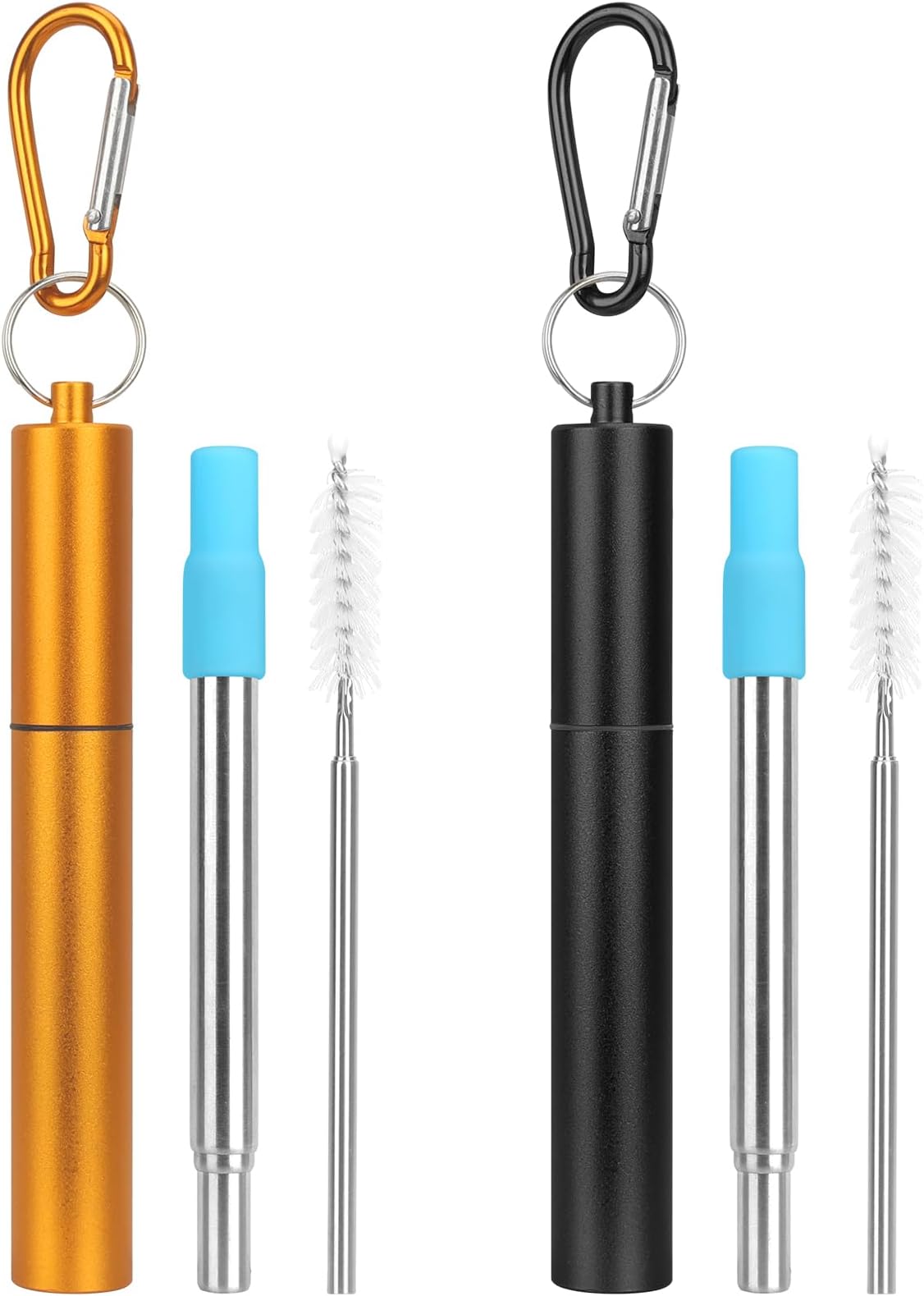 Amazon.com: Kelleci Premium 3 Pack Reusable Collapsible Straw with Case ...