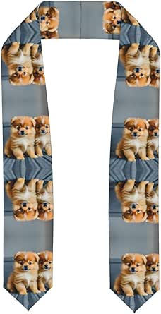Amazon.com: Pomeranians Puppies And Point Print Graduation Shawl Stole ...