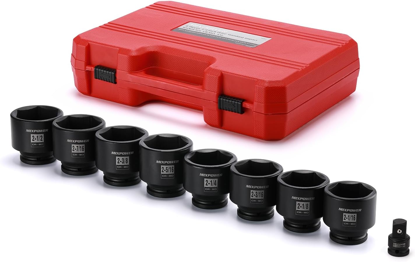 Amazon.com: MIXPOWER 9 Pieces 3/4-Inch Drive Impact Socket Set, CR-MO ...