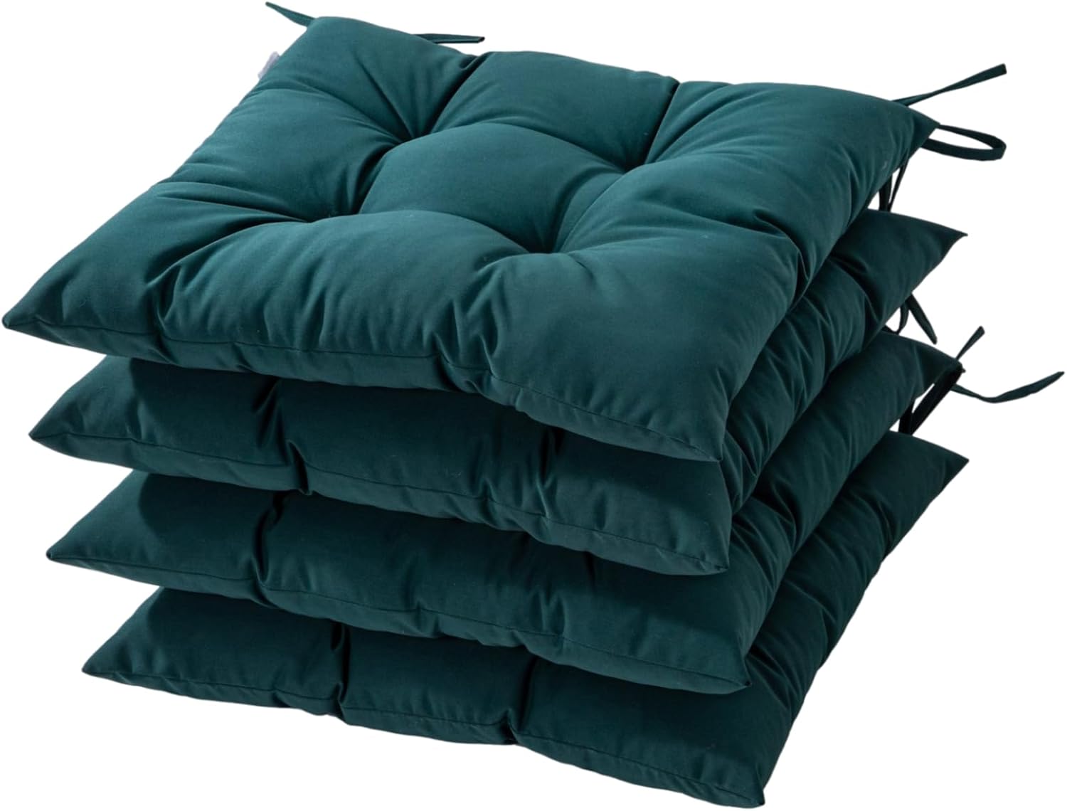 HAMO Garden Chair Cushions Outdoors Seat Pads, Set of 4, 45x50 cm, 18x20 inches (Dark Green ...
