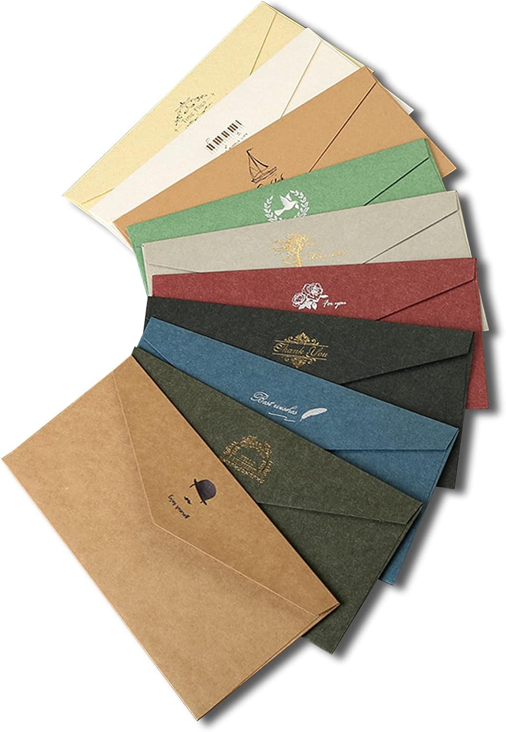 SYOSI 10 Pcs Vintage Paper Envelopes, Kraft Paper Envelopes Invitation ...