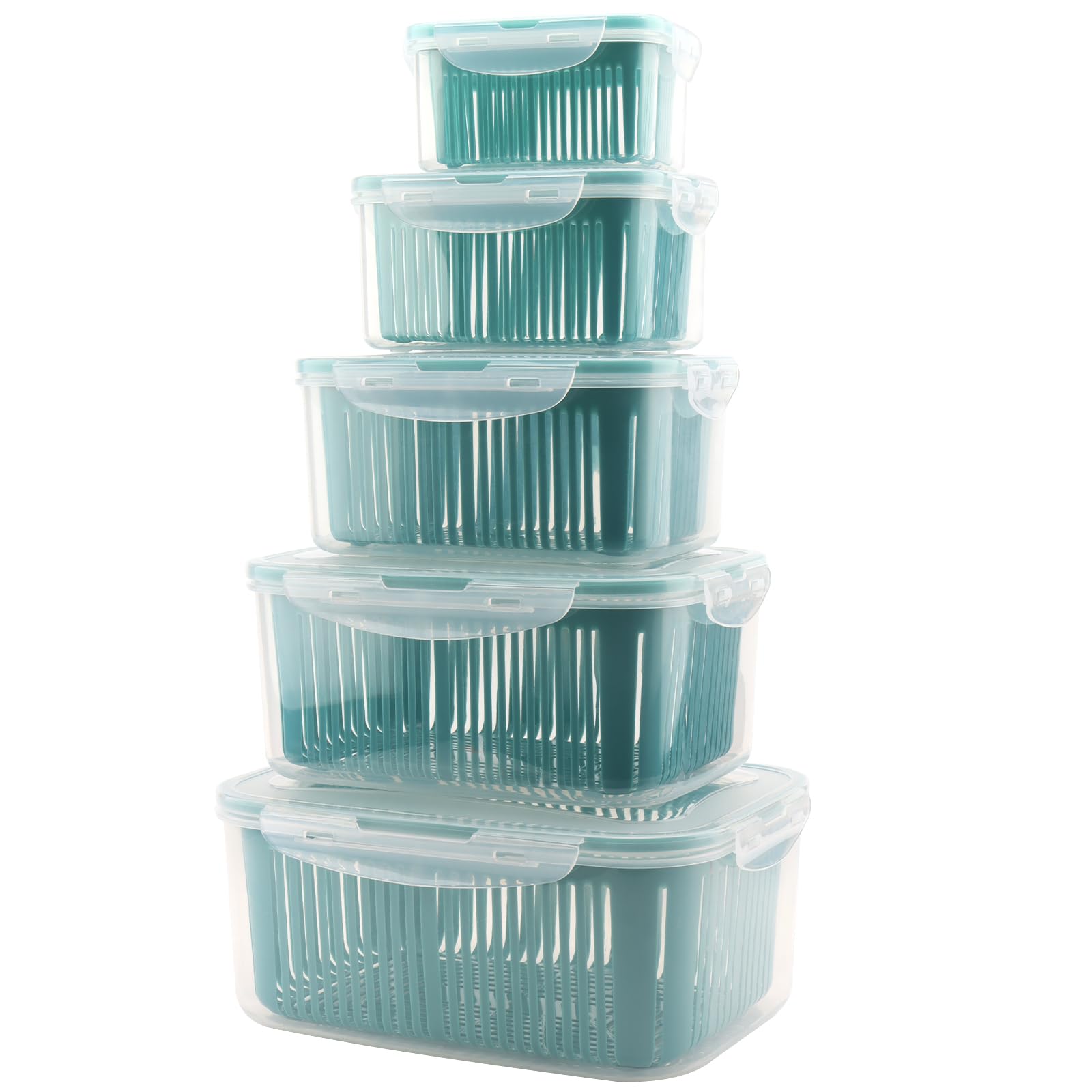 Fruit And Vegetable Containers 5 PCS Large Fruit Containers For Fridge