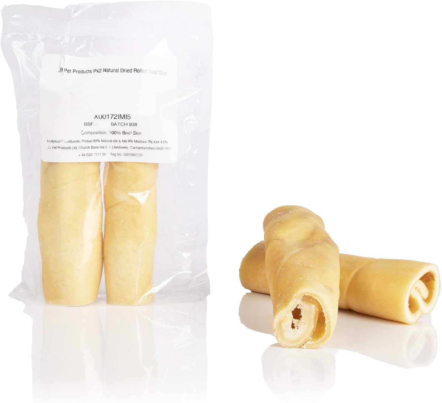 Pk 2 Natural Dried Rolled Beef Skin Long Lasting Dog Chew - BigaMart