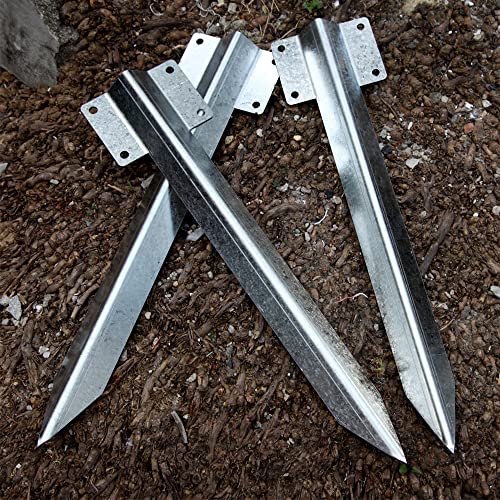 Pack of 10 Heavy Duty galvanised Steel Metal Fixing Peg Timber Corner ...